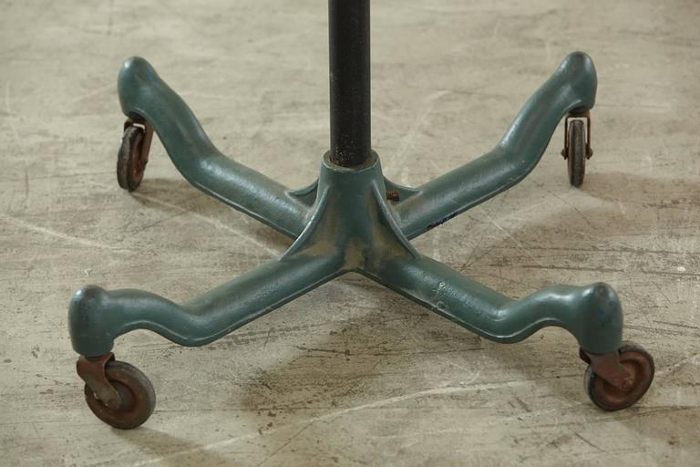 Industrial Round Top Rolling Coat Rack at 1stDibs