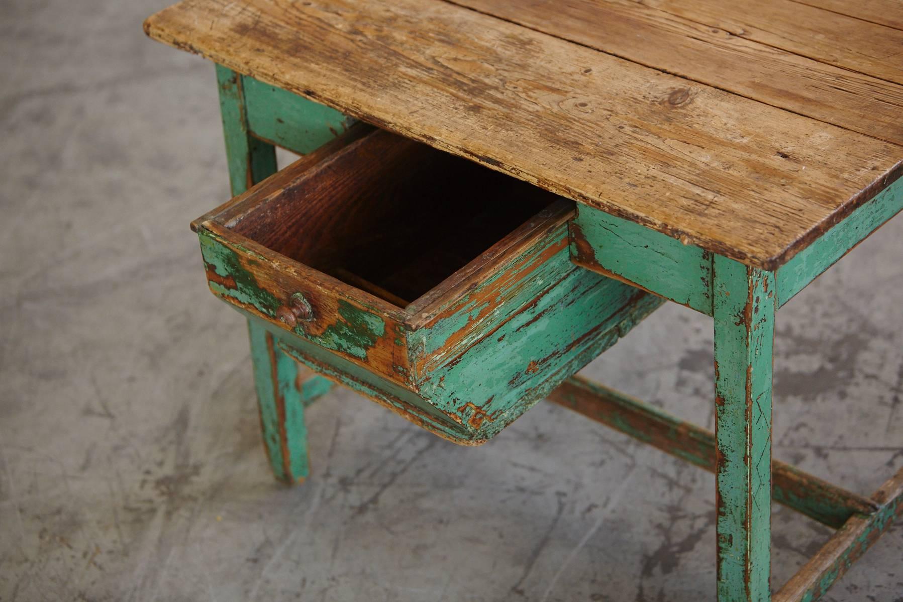 19th Century Primitive Dough Farm Table with Large Drawer at 1stDibs ...