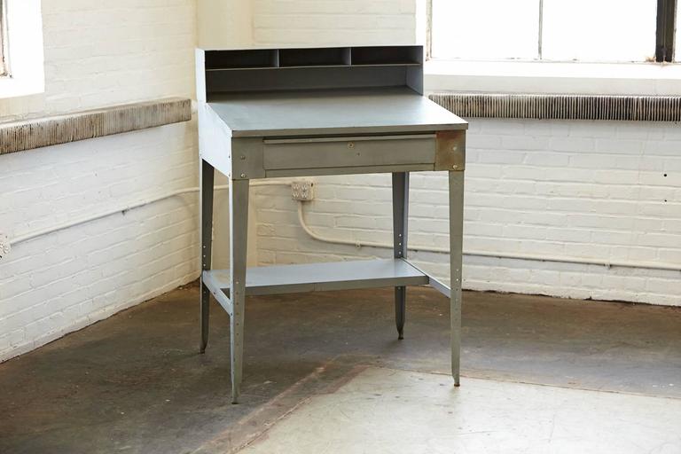 Vintage Industrial Painted Steel Stand Up Factory Foreman Desk at ...