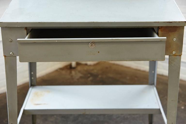 Vintage Industrial Painted Steel Stand Up Factory Foreman Desk at ...