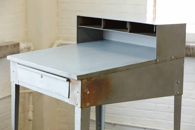 Vintage Industrial Painted Steel Stand Up Factory Foreman Desk at ...