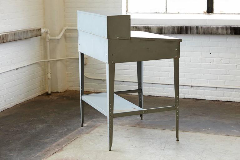 Vintage Industrial Painted Steel Stand Up Factory Foreman Desk at ...