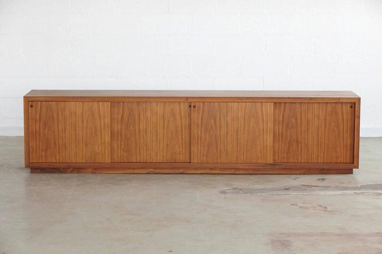 Long and Low Custom Made Walnut Sideboard in the Style of Ib Kofod ...