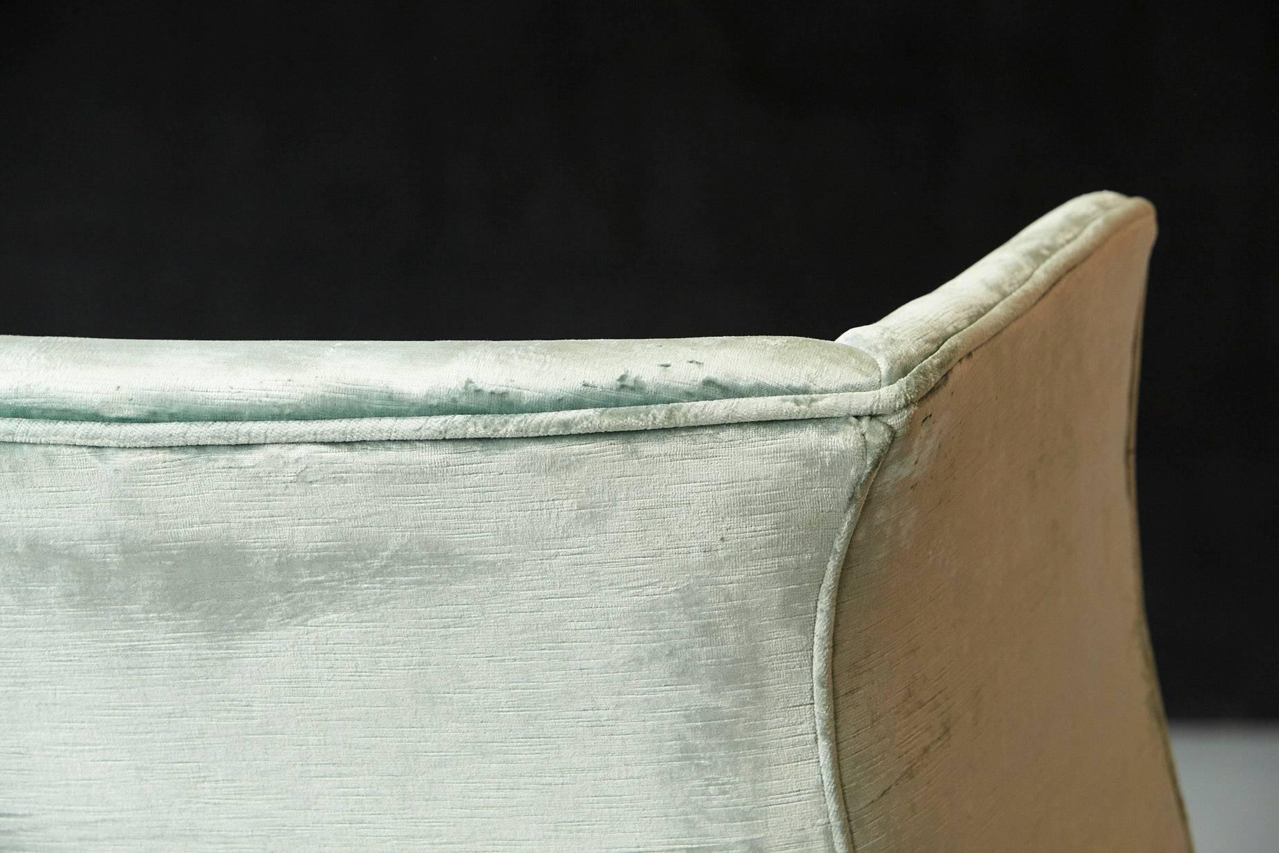 19th Cent. Hepplewhite Mahogany Wingback Chair in Light Turqouise ...