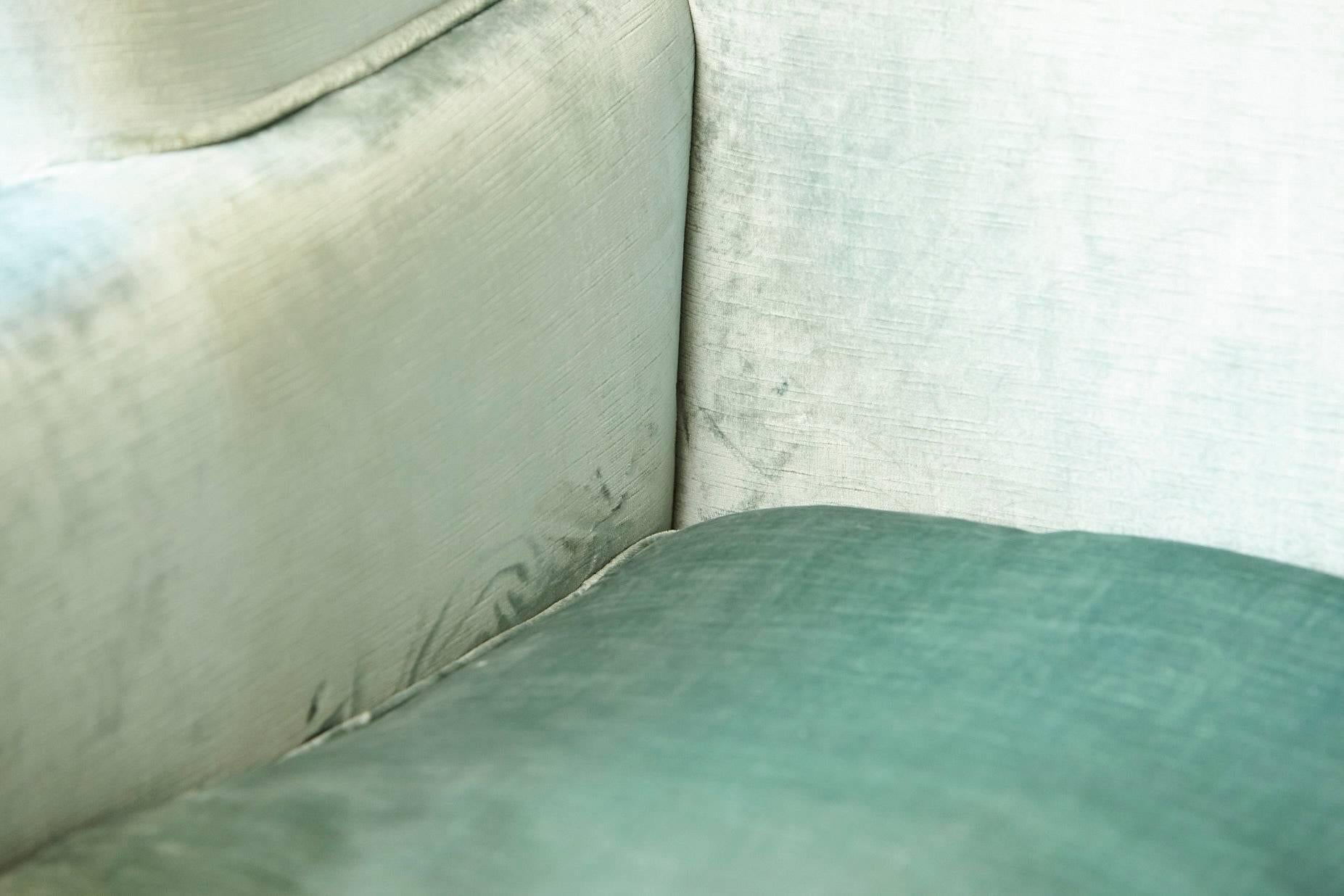 19th Cent. Hepplewhite Mahogany Wingback Chair in Light Turqouise ...