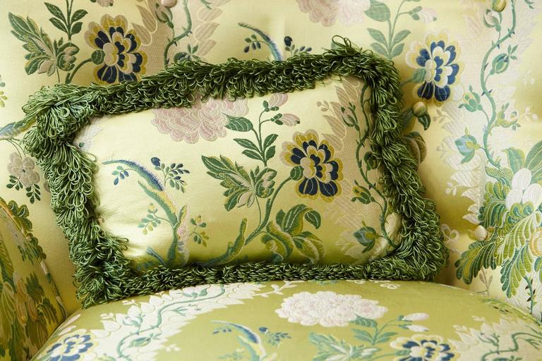 Pair of Lounge Chairs in Lime Green Floral Chintz from ABC For Sale at ...