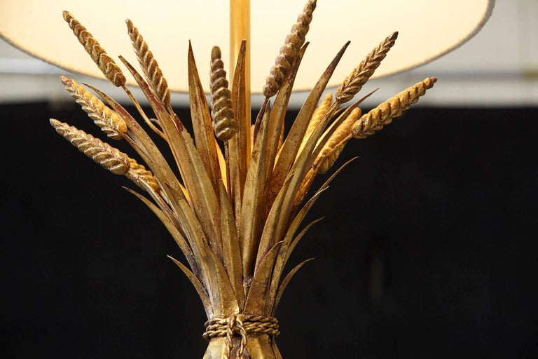 Sheaf of Wheat Gilt Metal Table Lamp by Marbro, Lamp 1 at 1stDibs