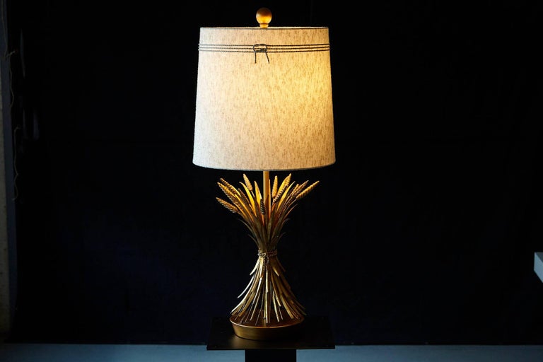 Sheaf of Wheat Gilt Metal Table Lamp by Marbro, Lamp 1 at 1stDibs