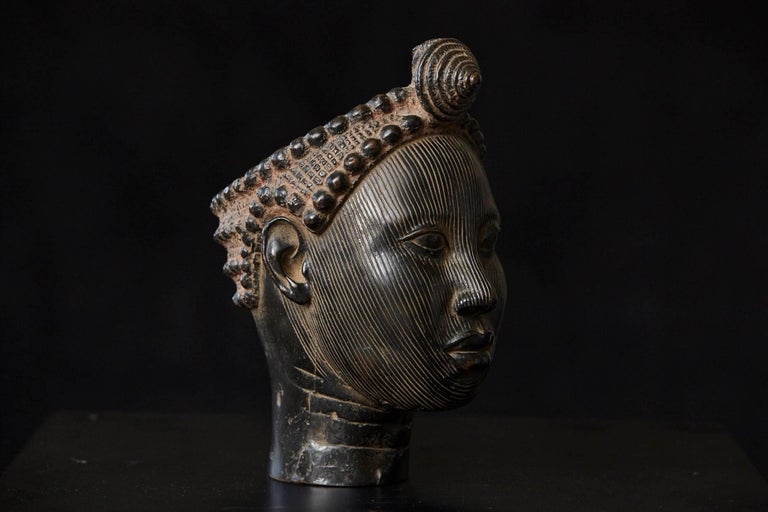 Ceramic Replica of a Head with Crown, Ancient Kingdom of Ife, Nigeria ...