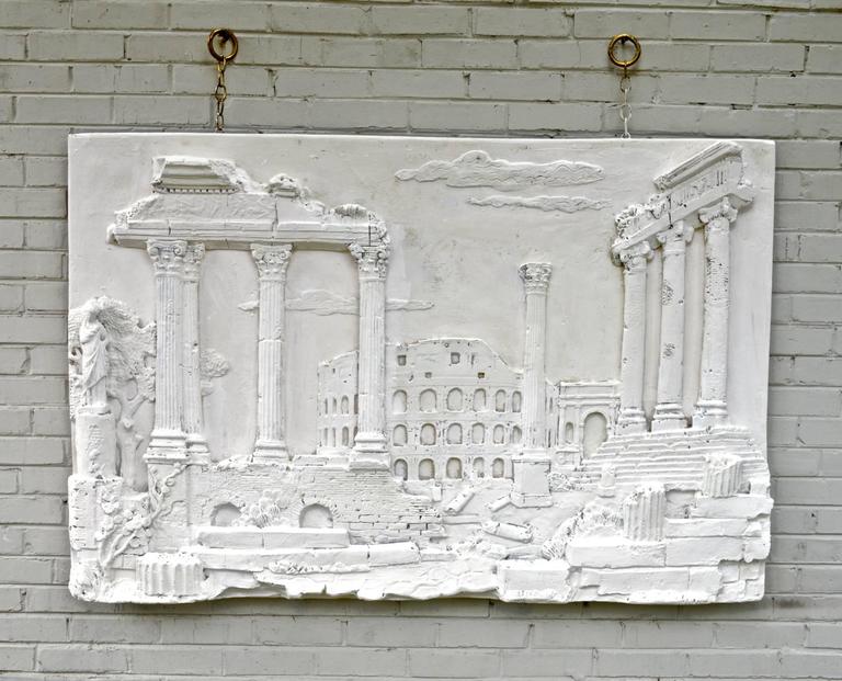 Plaster Wall Hanging of a Classical Scene at 1stDibs