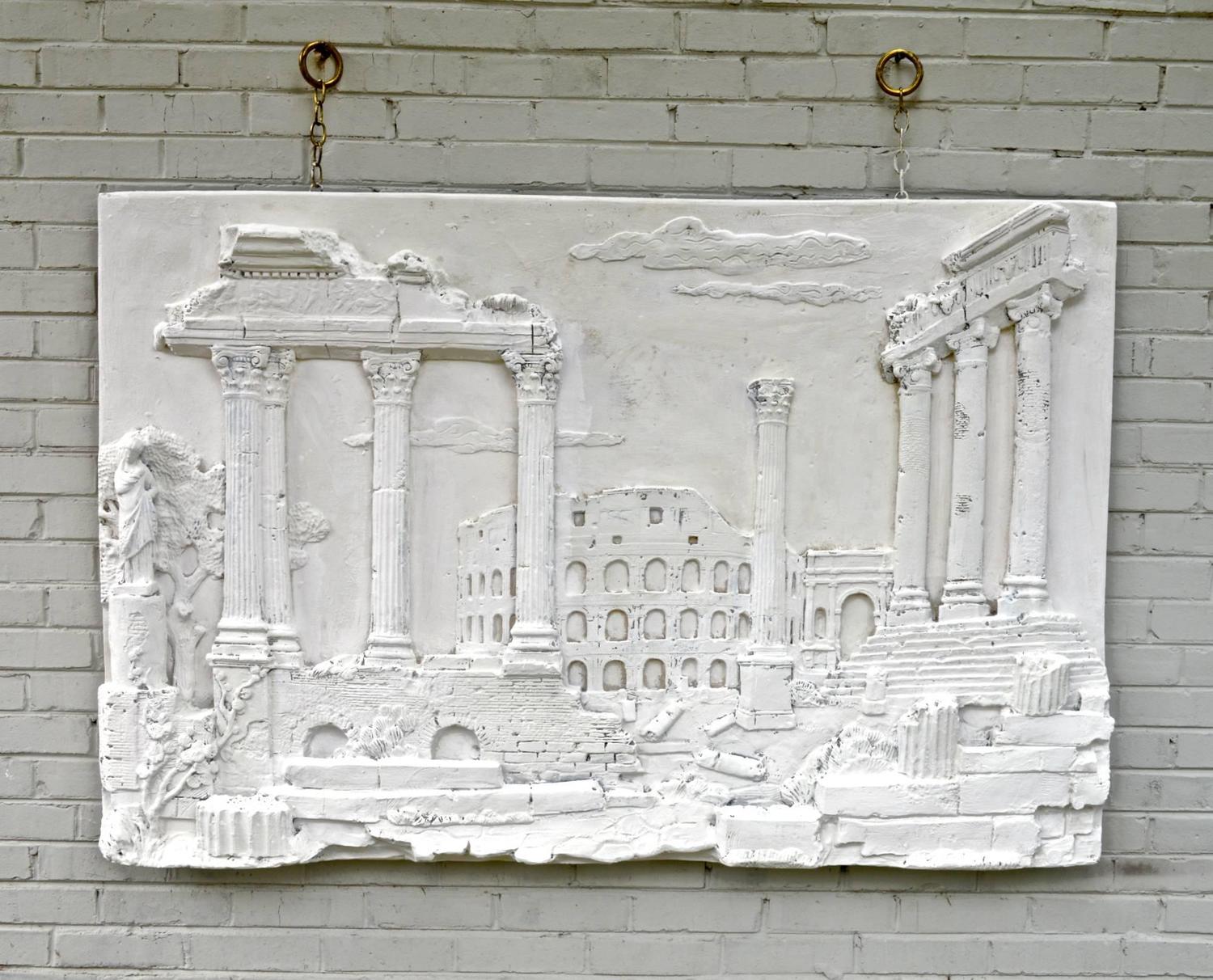 Plaster Wall Hanging of a Classical Scene For Sale at 1stdibs