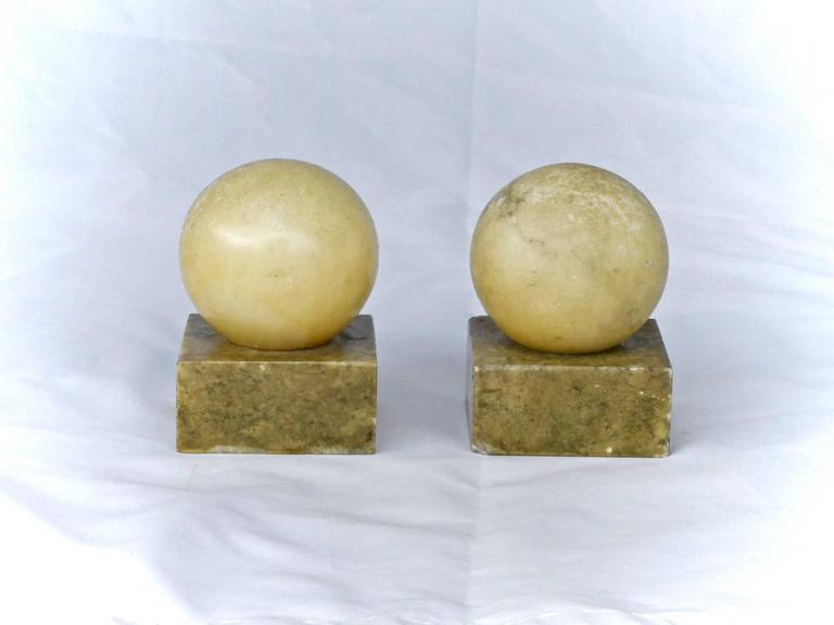 Pair of Alabaster Bookends at 1stDibs