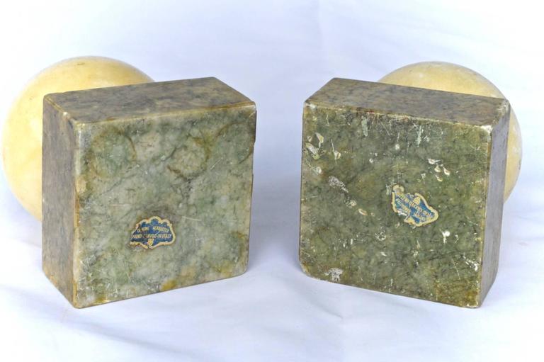 Pair of Alabaster Bookends at 1stDibs