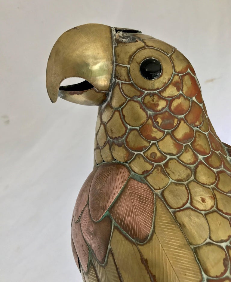 Sergio Bustamante Parrot of Brass and Copper at 1stDibs