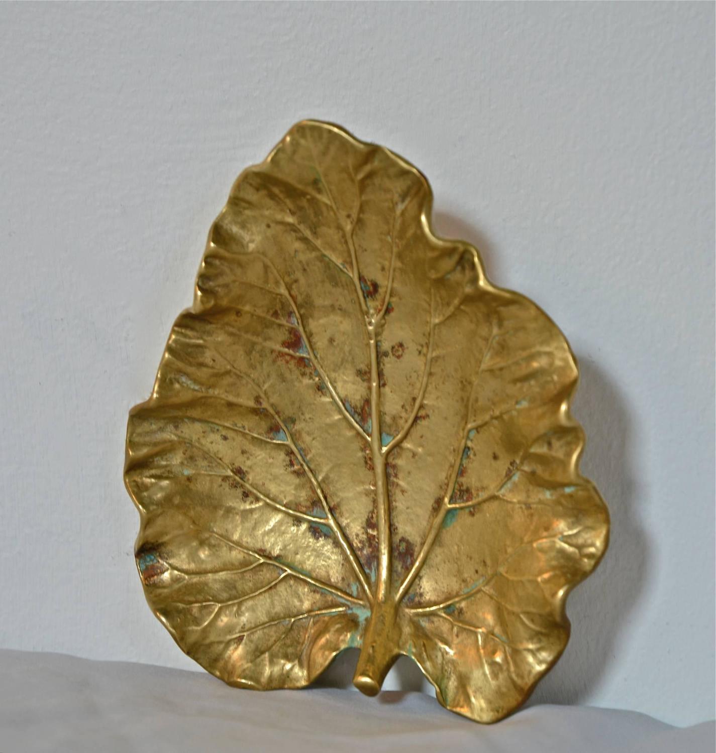 Brass Leaf Dish by Virginia Metalcrafters at 1stdibs