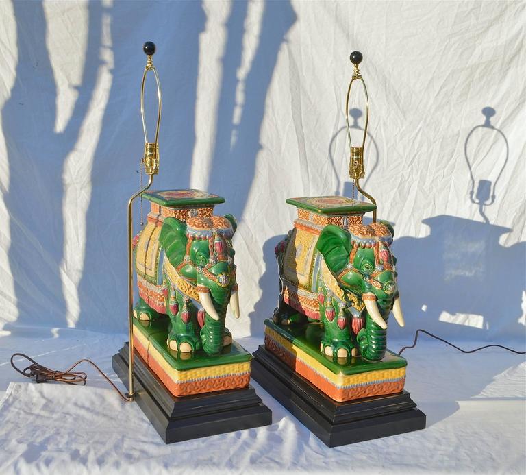 Epic Elephant Garden Stool Lamps at 1stDibs