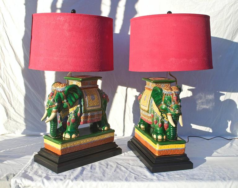 Epic Elephant Garden Stool Lamps at 1stDibs