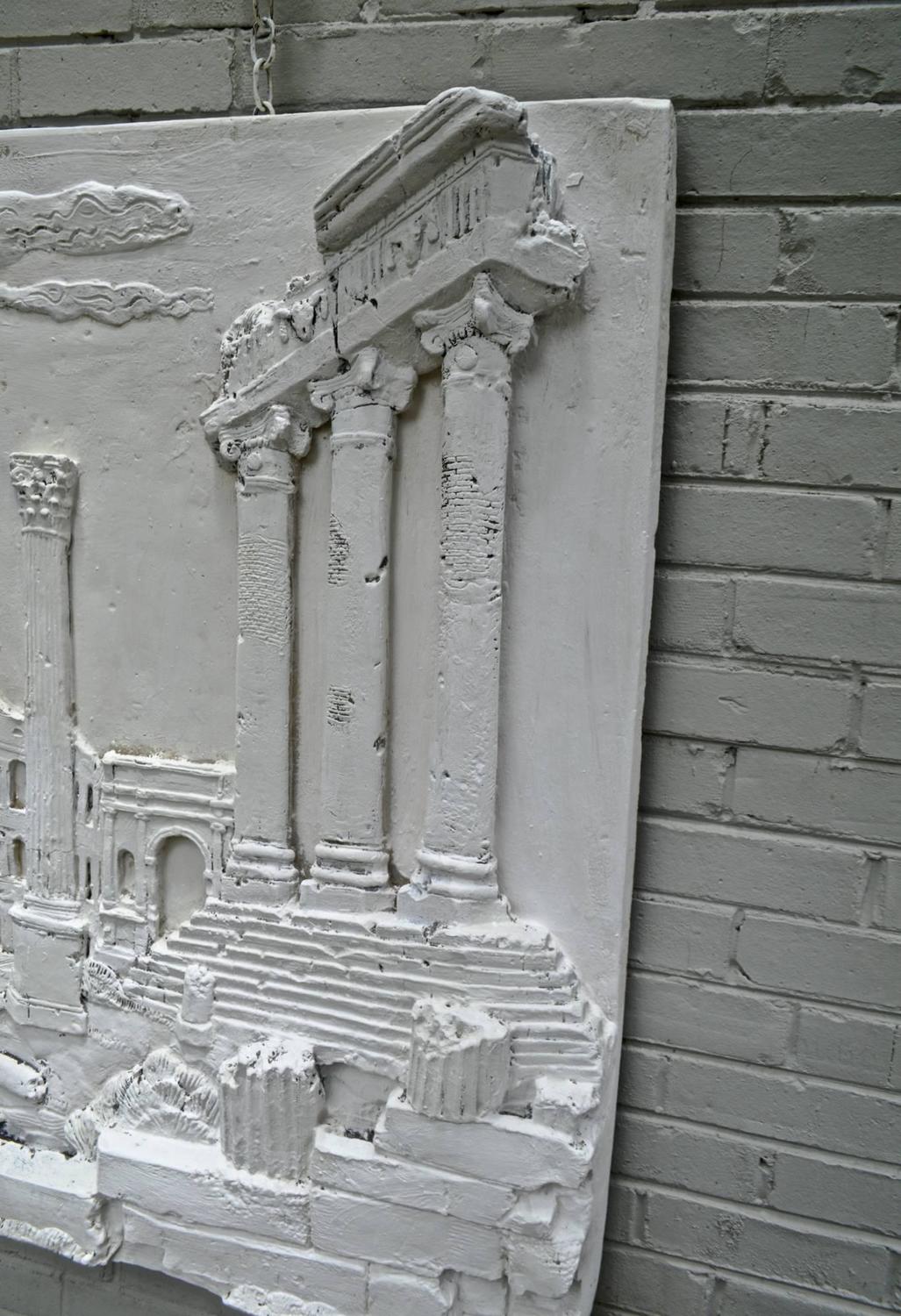 Plaster Wall Hanging of a Classical Scene For Sale at 1stdibs