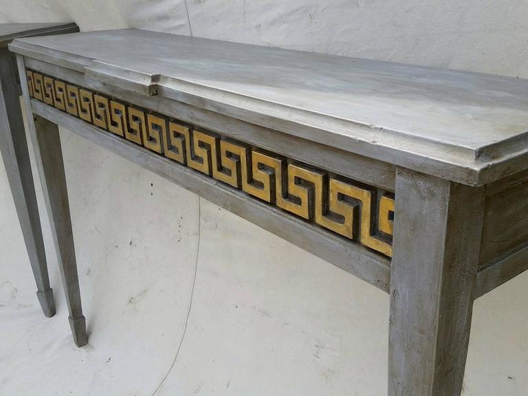 Wall Mounted Consoles with Greek Key Fronts For Sale at 1stDibs