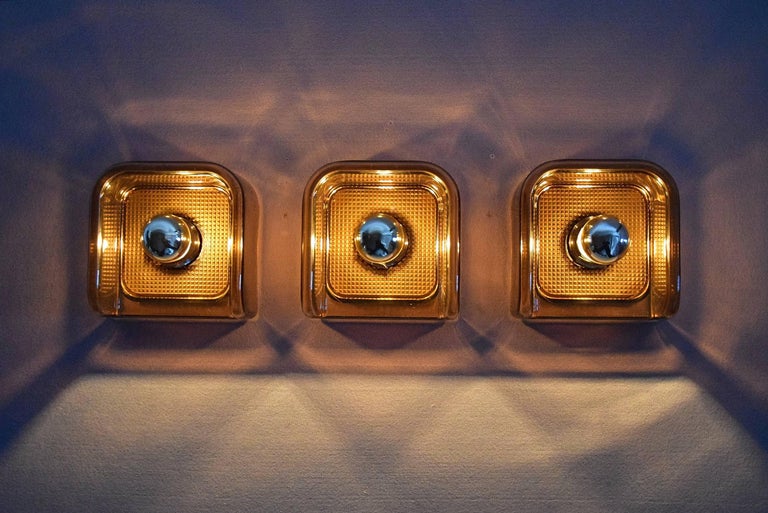 Mid-Century Modern Guzzini Brown Wall Lights Sconces at 1stDibs