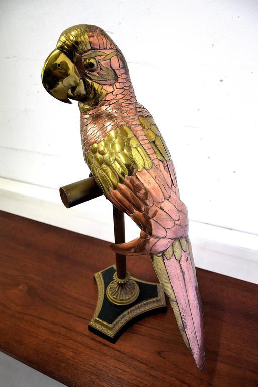 1960's Brass and Copper Parrot - Mexico For Sale at 1stDibs
