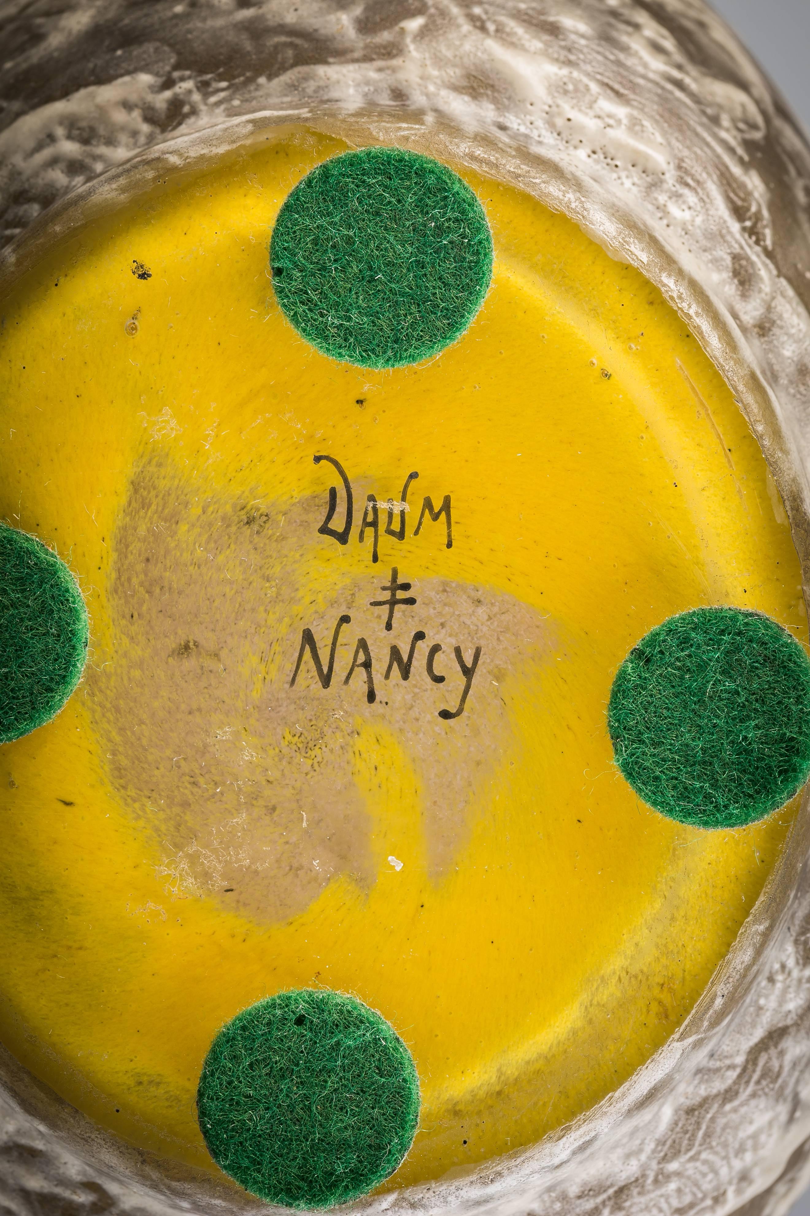 Daum Nancy Winter Landscape Vase, circa 1900 For Sale at 1stDibs