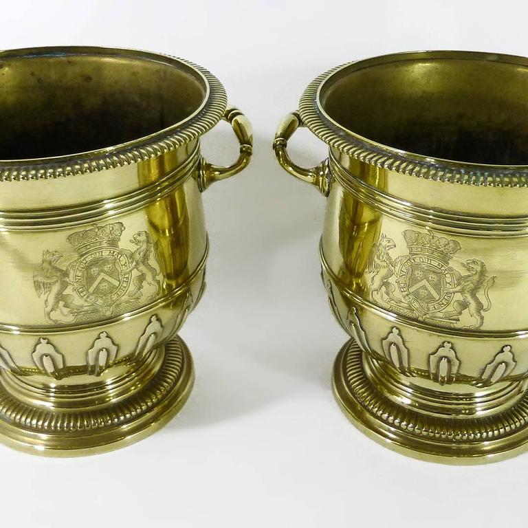 Pair of Brass Silver Form Huguenot Wine Buckets, circa 1710 For Sale at ...
