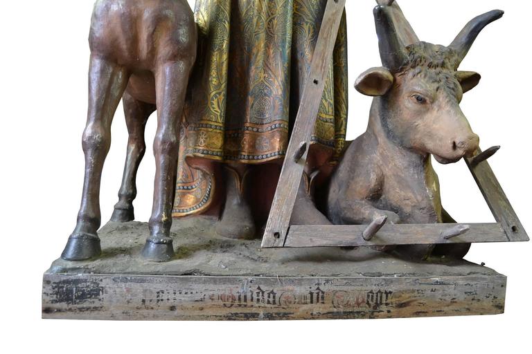 19th Century Plaster Saint Guy of Anderlecht Religious Figure For Sale ...