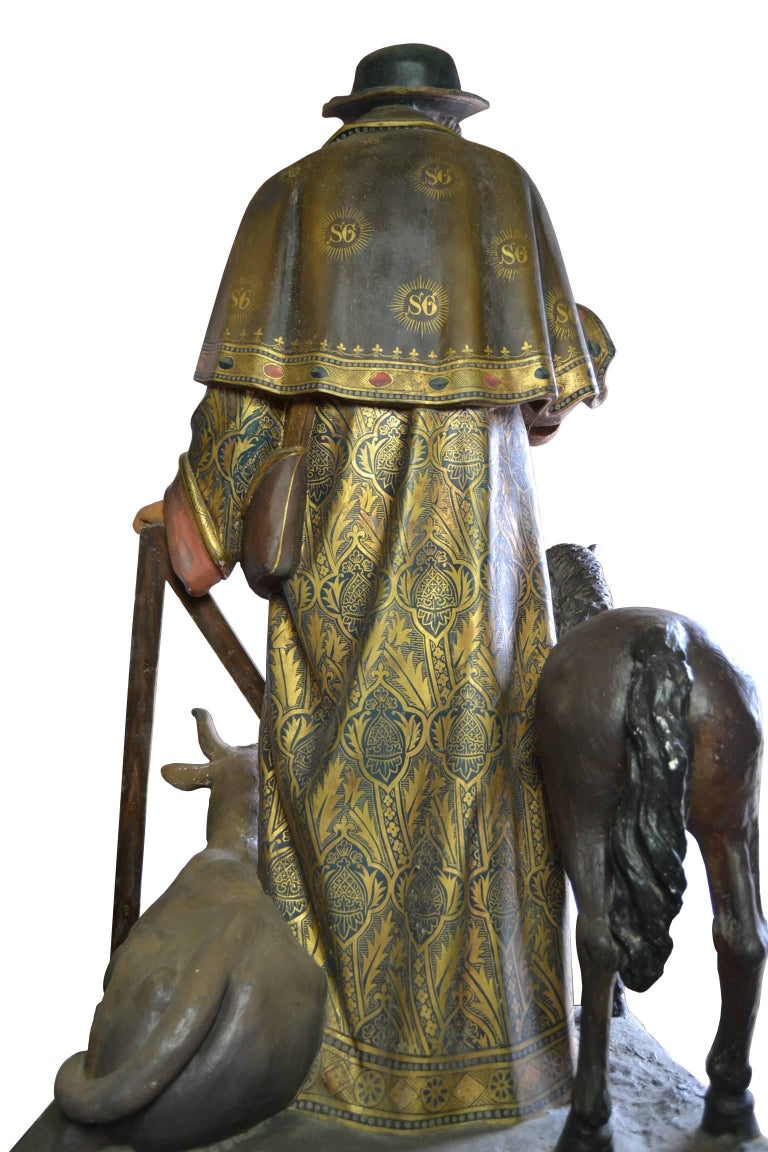 19th Century Plaster Saint Guy of Anderlecht Religious Figure For Sale ...