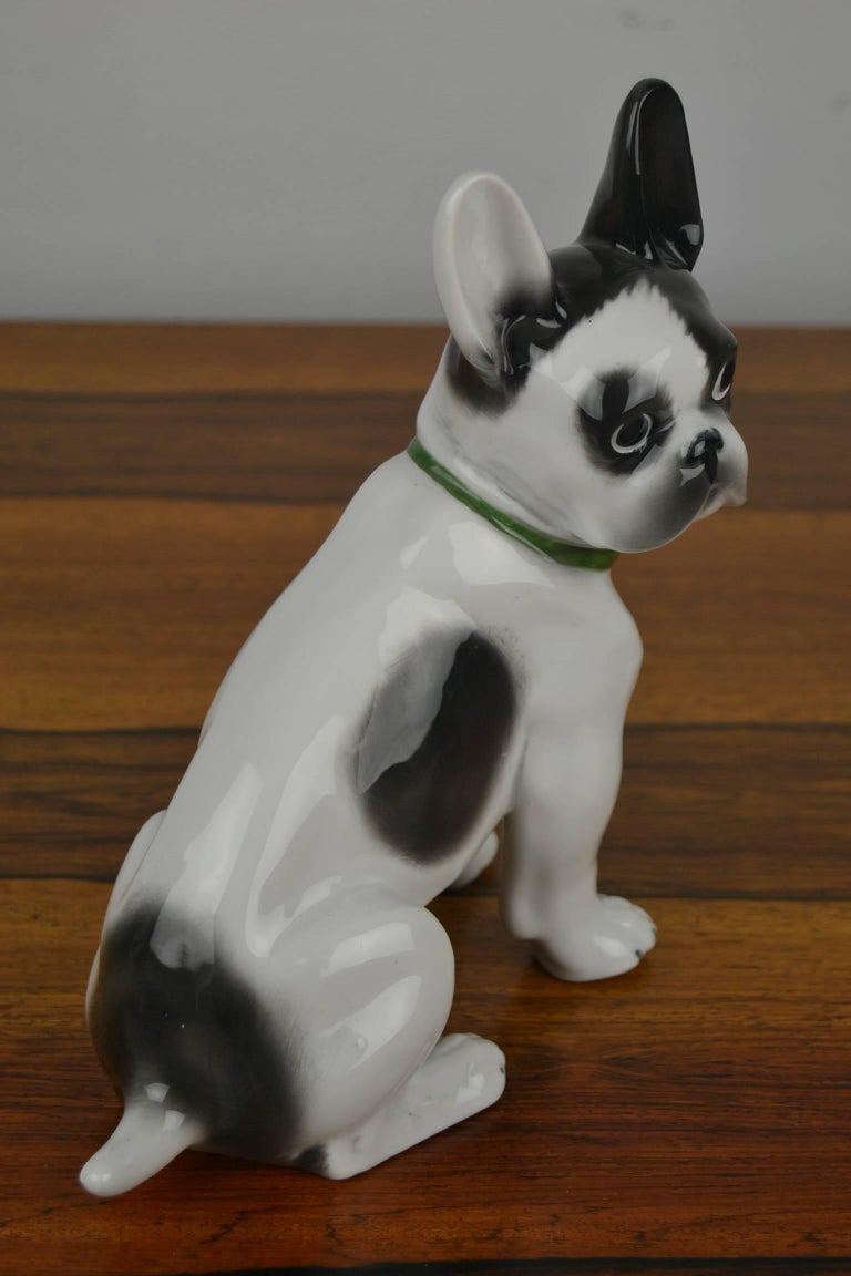 Early 20th Century Porcelain French Bulldog, Boston Terrier Figurine at ...