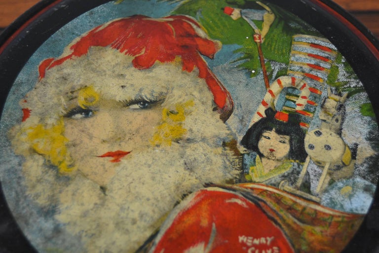 1920s Henry Clive Christmas Santa Girl Tin Box at 1stDibs | tin box ...