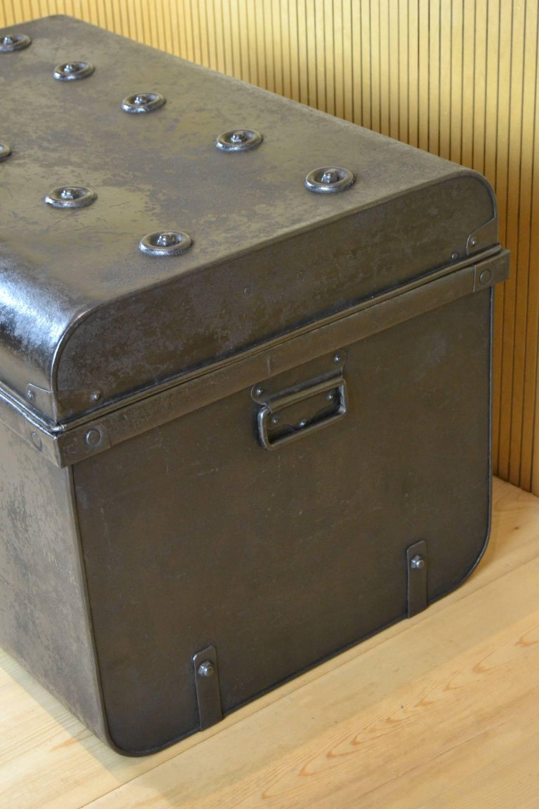 Early 20th Century Metal Travel Trunk at 1stDibs | steel trunk for sale ...