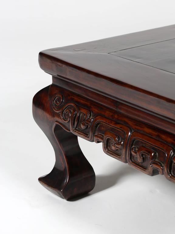 Antique 18th Century Chinoiserie Low Kang Table Carved Scroll Work ...