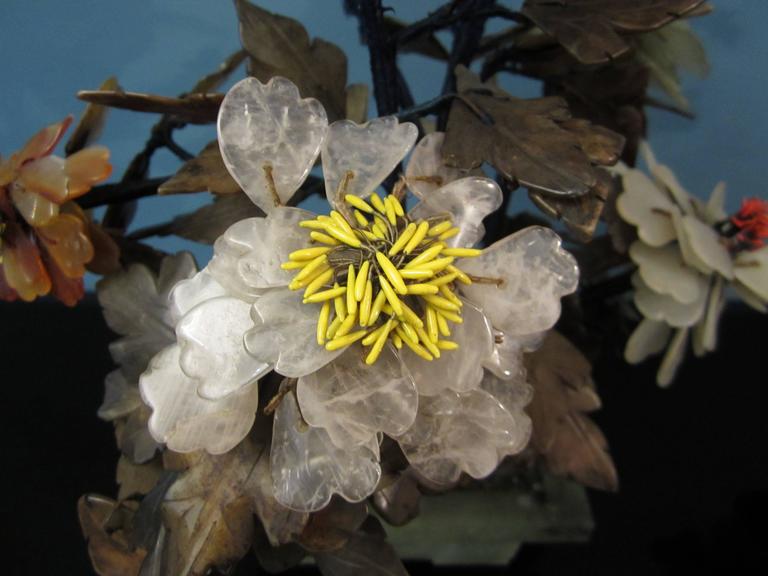 Pair of Chinese Carved Semi-Precious Stone Ming Tree at 1stDibs