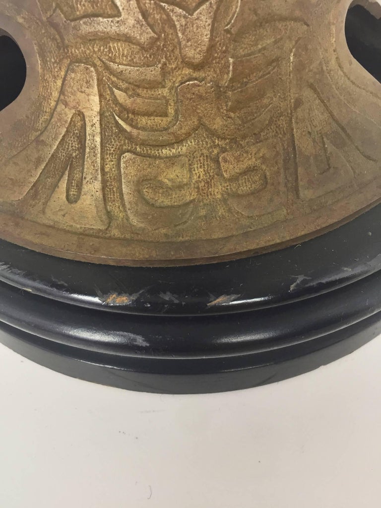 Tall Mid-Century Modern Pagoda Brass Table Lamp with Embossed Design ...