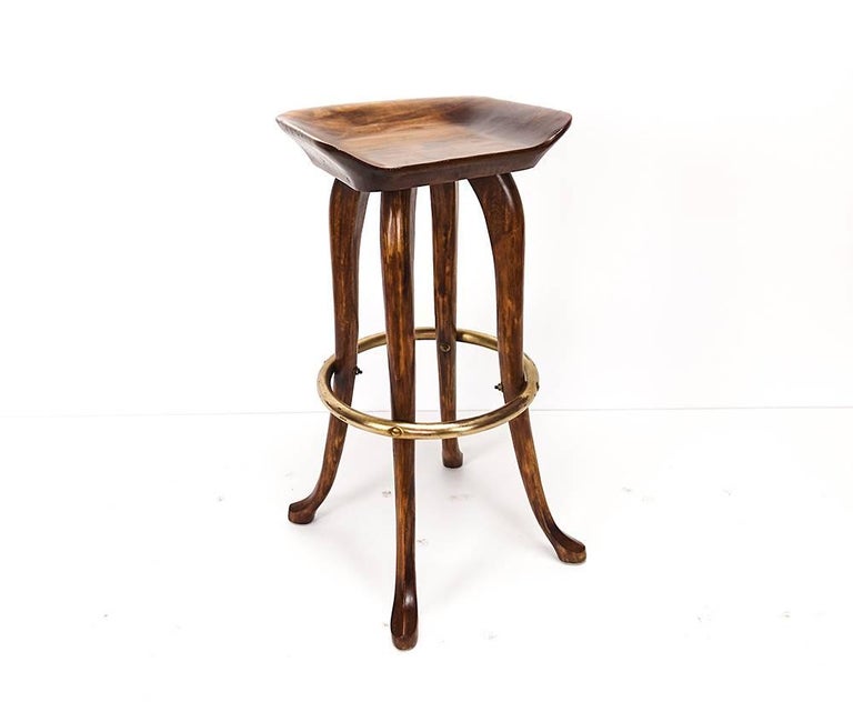 Set of Four Counter Height Bar Stools by Jean of Topanga, 1960s at 1stDibs