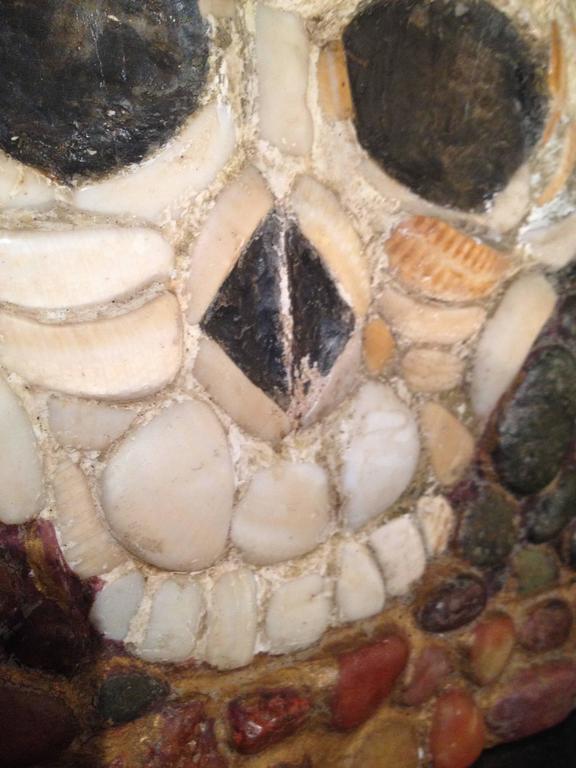 Unique Art Grotto Folk Art Skull Made of Shells and Pebbles For Sale at ...