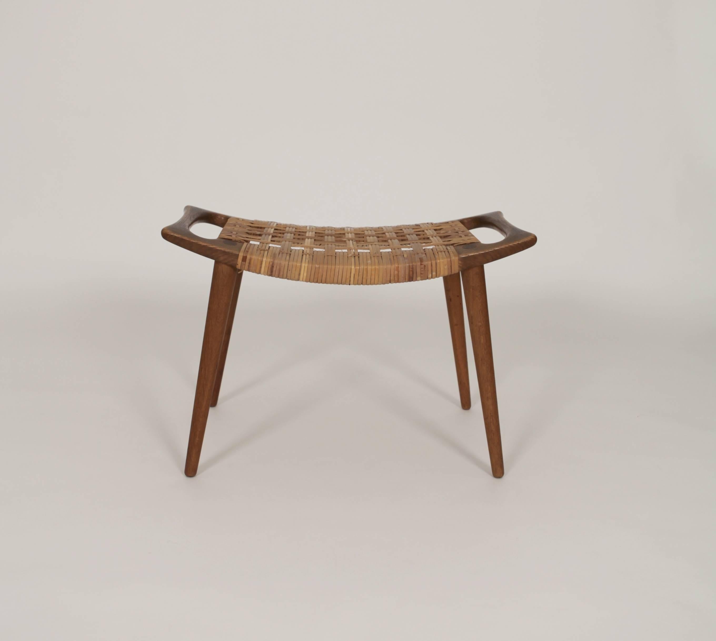 Hans J. Wegner, JH 539 Oak and Woven Cane Stool at 1stDibs | hans ...