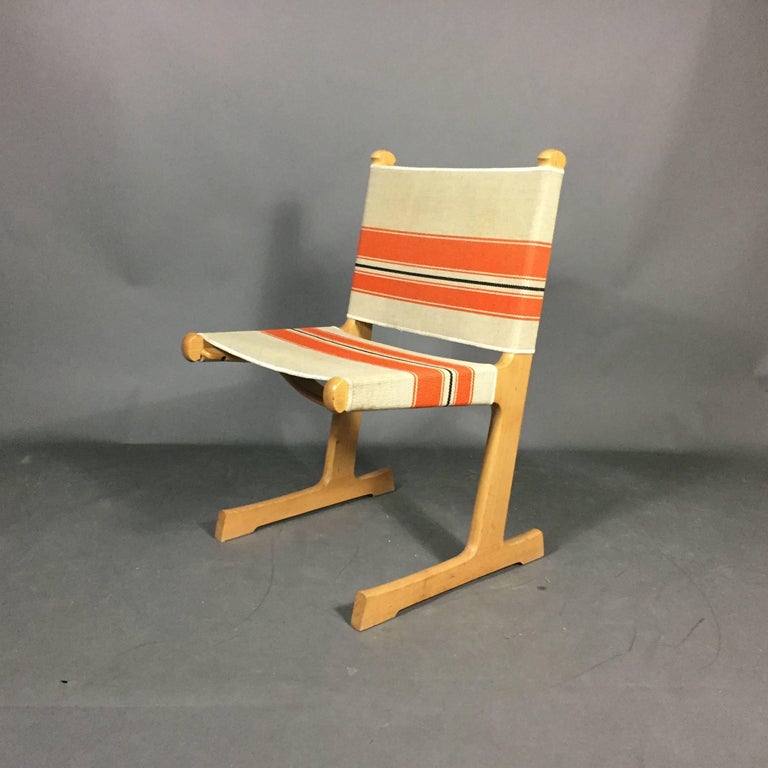 Six Ditte and Adrian Heath Cantilevered Canvas Dining Chairs, Denmark ...