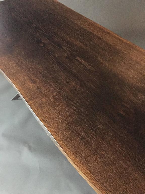 Blackened Red Oak 10' Table, Steel Tripod Base, Daniel Oates, USA at ...