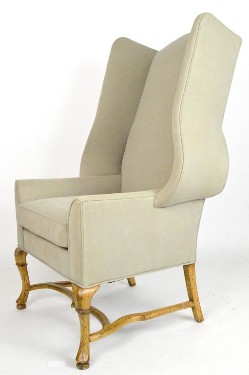 Large-Scale French Country Style Wingback Chair For Sale at 1stDibs