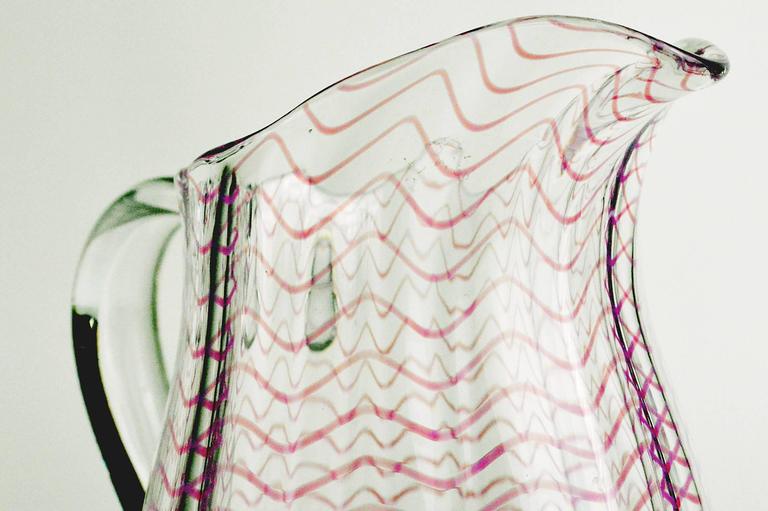 20th Century American Libby Art Glass Pitcher For Sale at 1stDibs