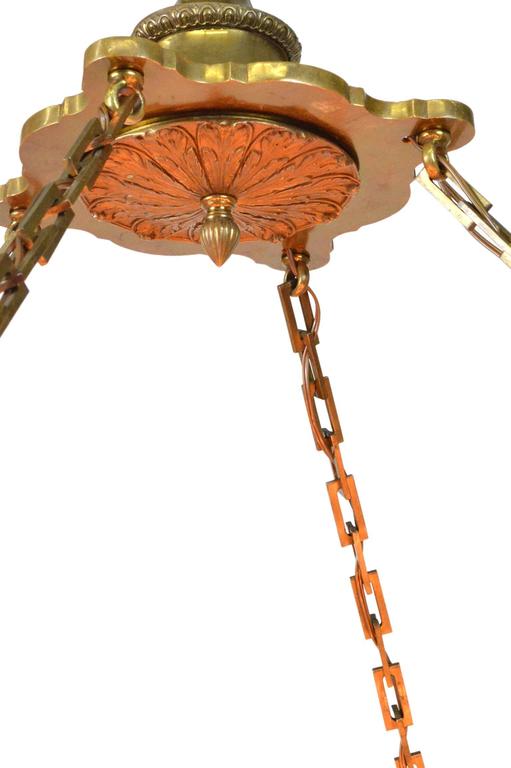 Monumental Neoclassical Style Bronze and Mica Chandelier Mitchell Vance ...