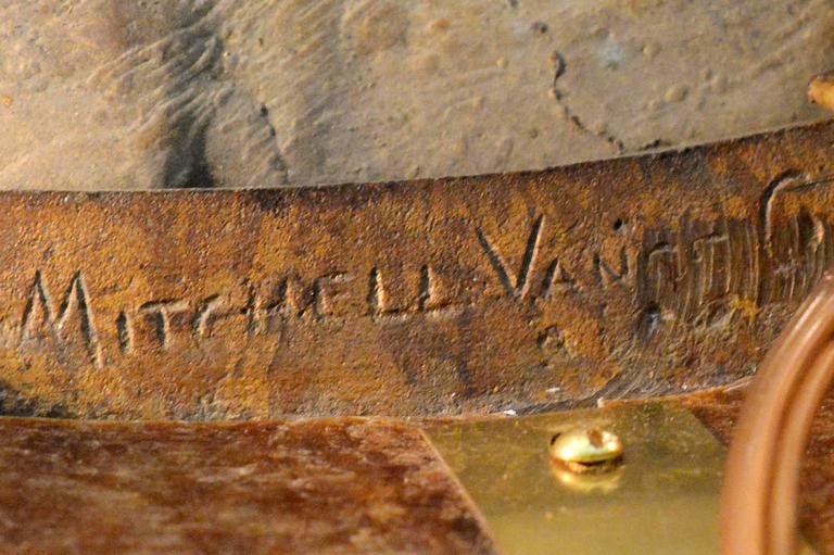 Monumental Neoclassical Style Bronze and Mica Chandelier Mitchell Vance ...