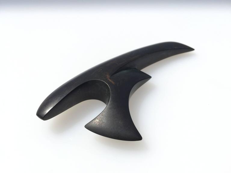 1980 Bronze Abstract Artifact Sculpture by American Artist Peter DeCamp ...