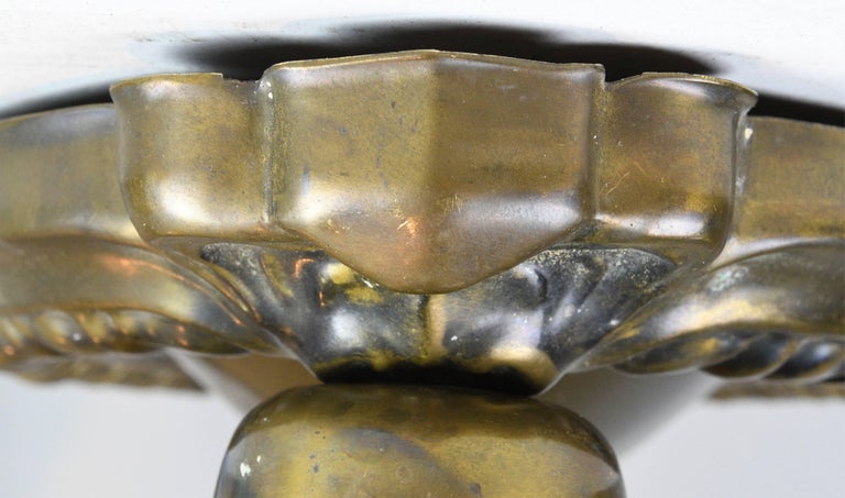 Gothic Revival Five Candle Chandelier with Mica Bowl For Sale at 1stDibs