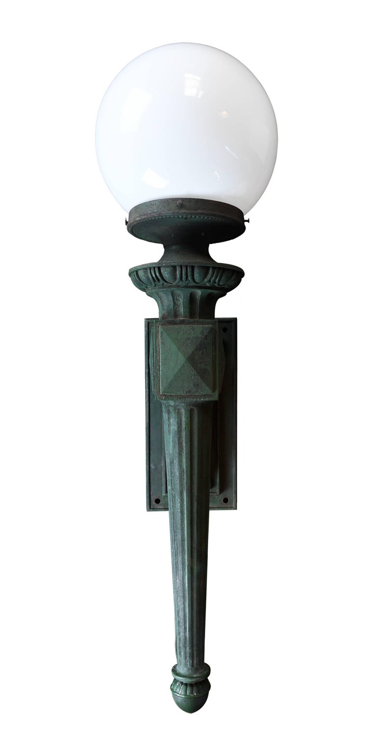 Cast Bronze Federal Exterior Sconce, Pair at 1stDibs