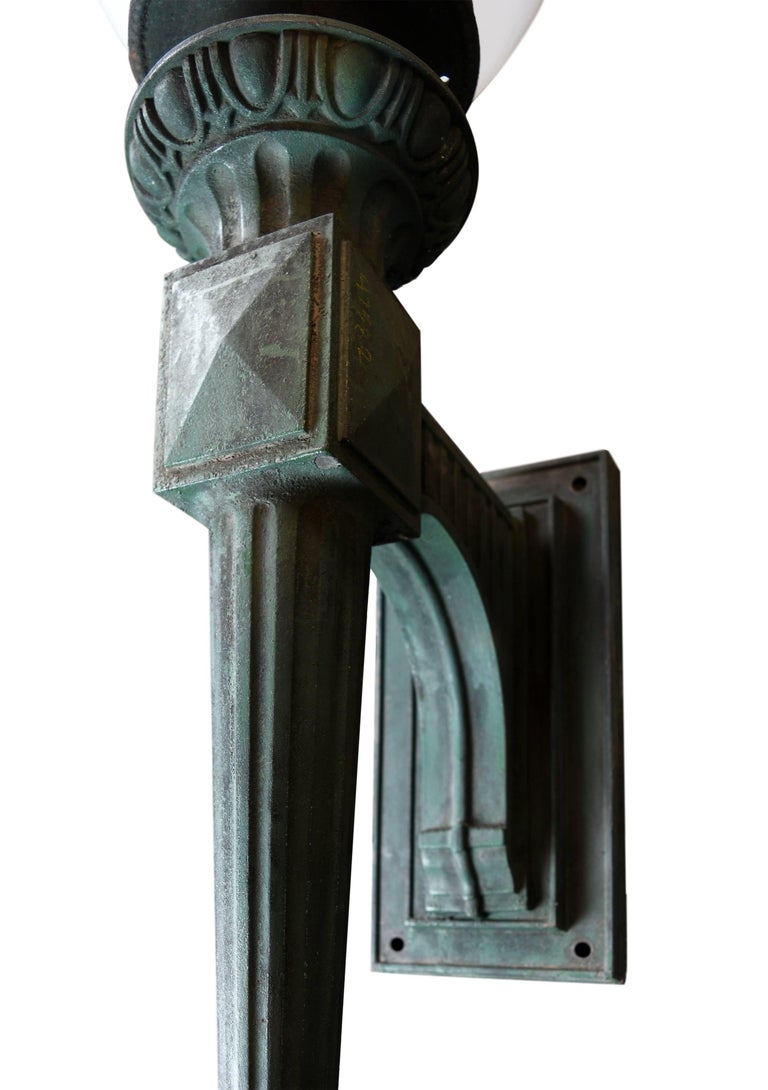 Cast Bronze Federal Exterior Sconce, Pair at 1stDibs