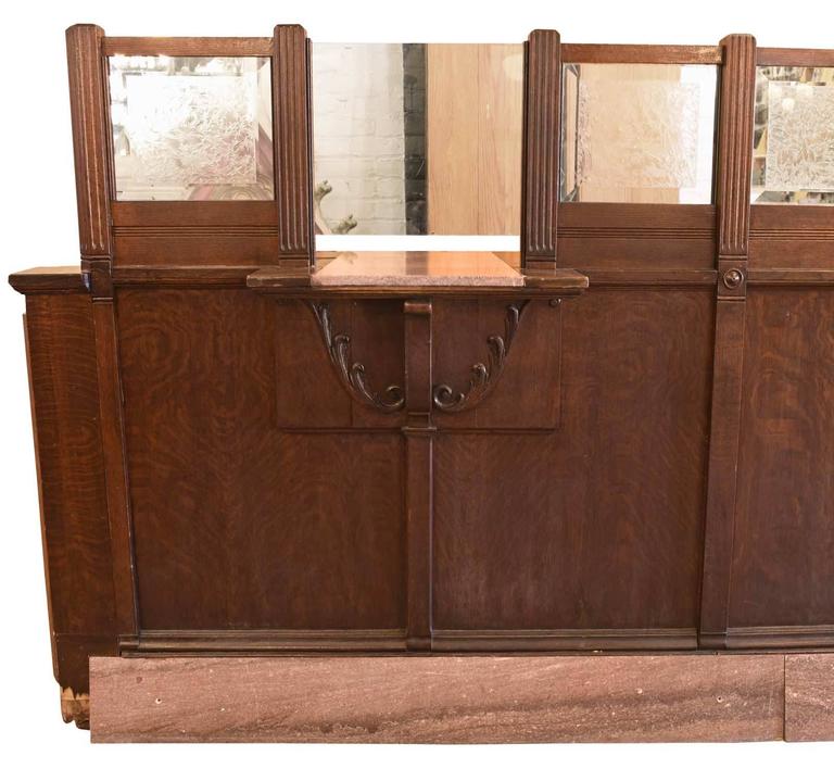 Early 20th Century Bank Teller Counter with Oak, Granite and Frosted ...