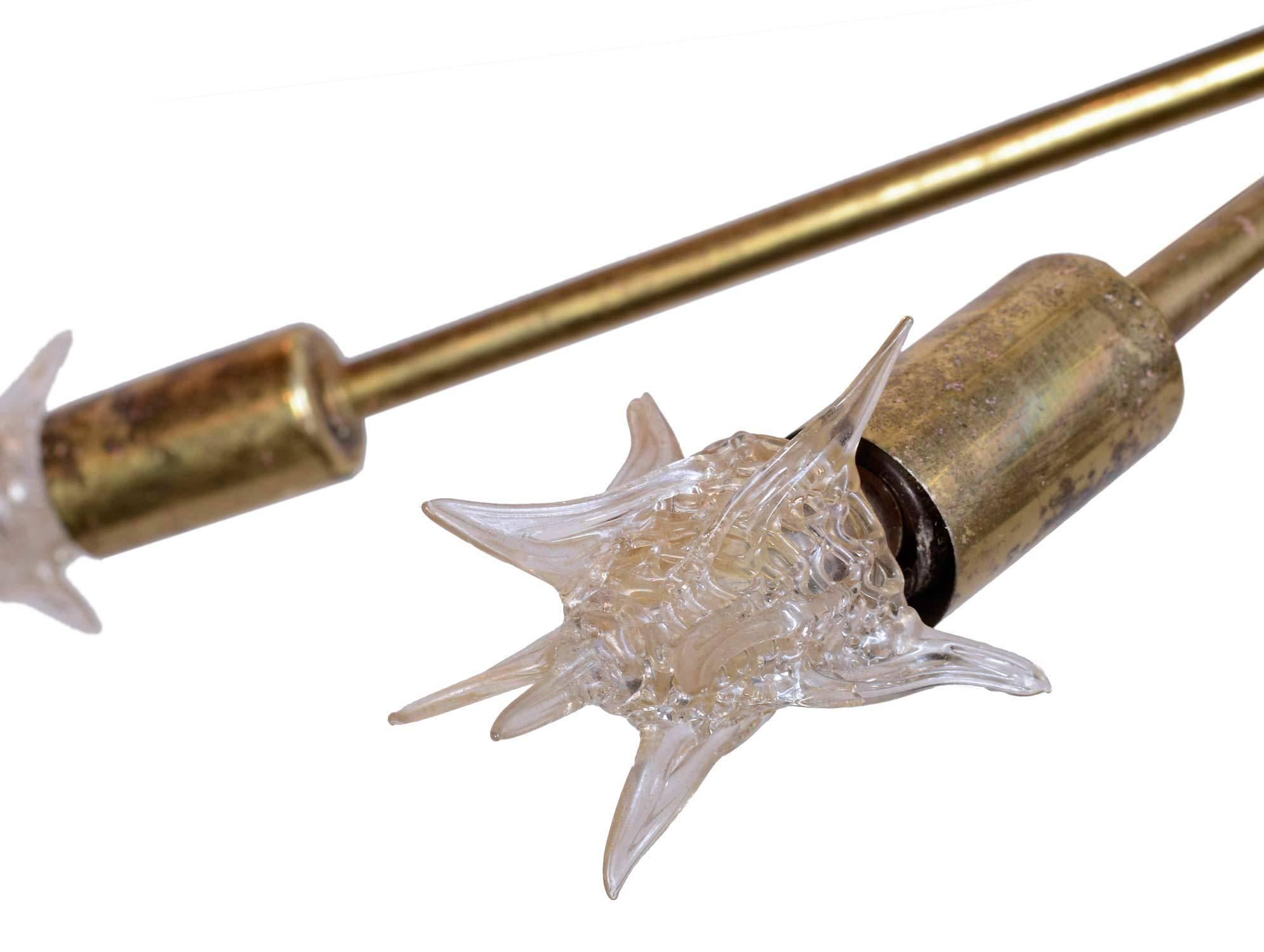 Brass 1960's Sputnik Chandelier with Original Starlight Bulbs at ...